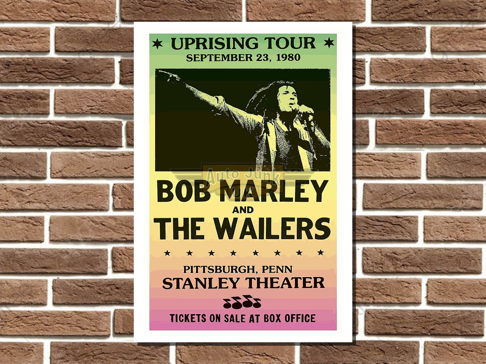 Bob Marley Uprising Tour Metal Poster Sign – Auto Junk UK Ltd