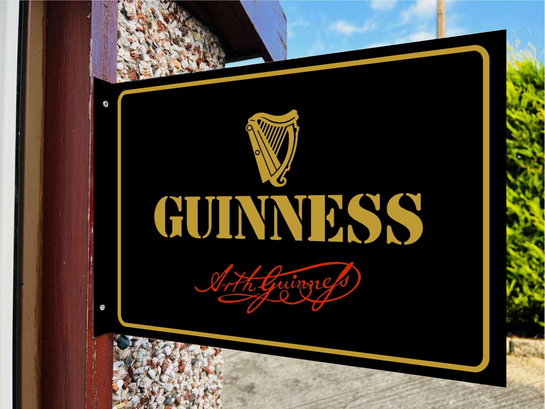 Guinness Double Sided Metal Flange Sign– Auto Junk UK Ltd