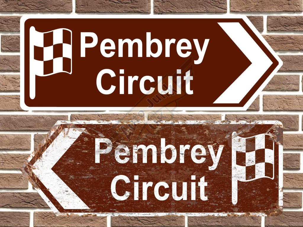 Pembrey Race Circuit Metal Road Sign – Auto Junk UK Ltd