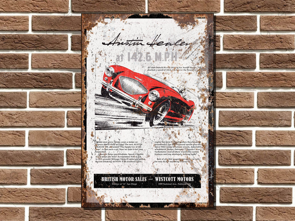 Austin Healey Metal Sign – Auto Junk UK Ltd
