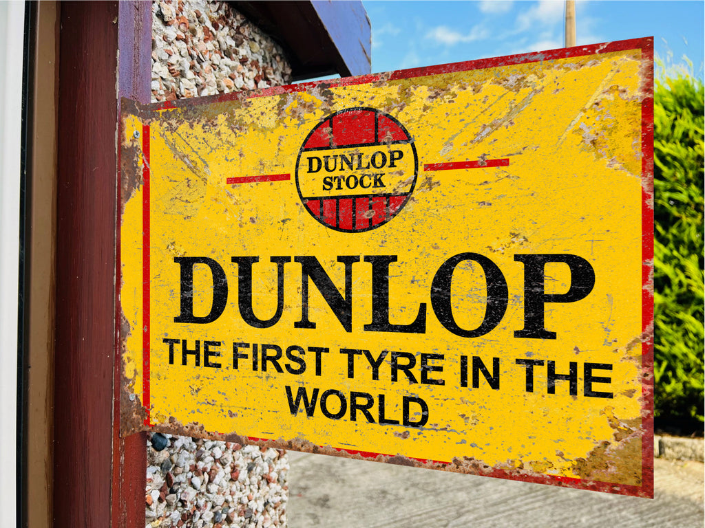 Dunlop Tyres Double Sided Metal Flange Sign – Auto Junk UK Ltd