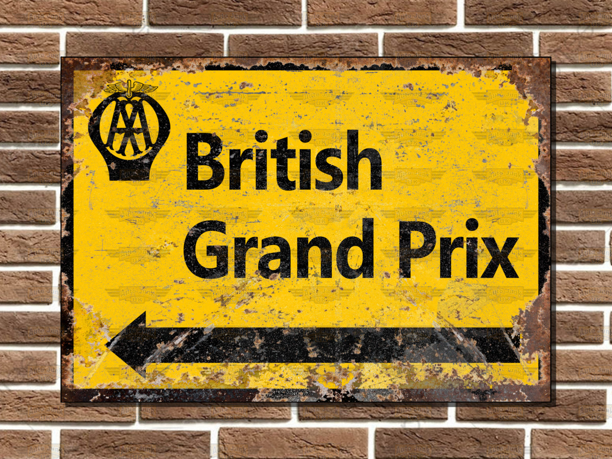 British Grand Prix AA Metal Sign – Auto Junk UK Ltd