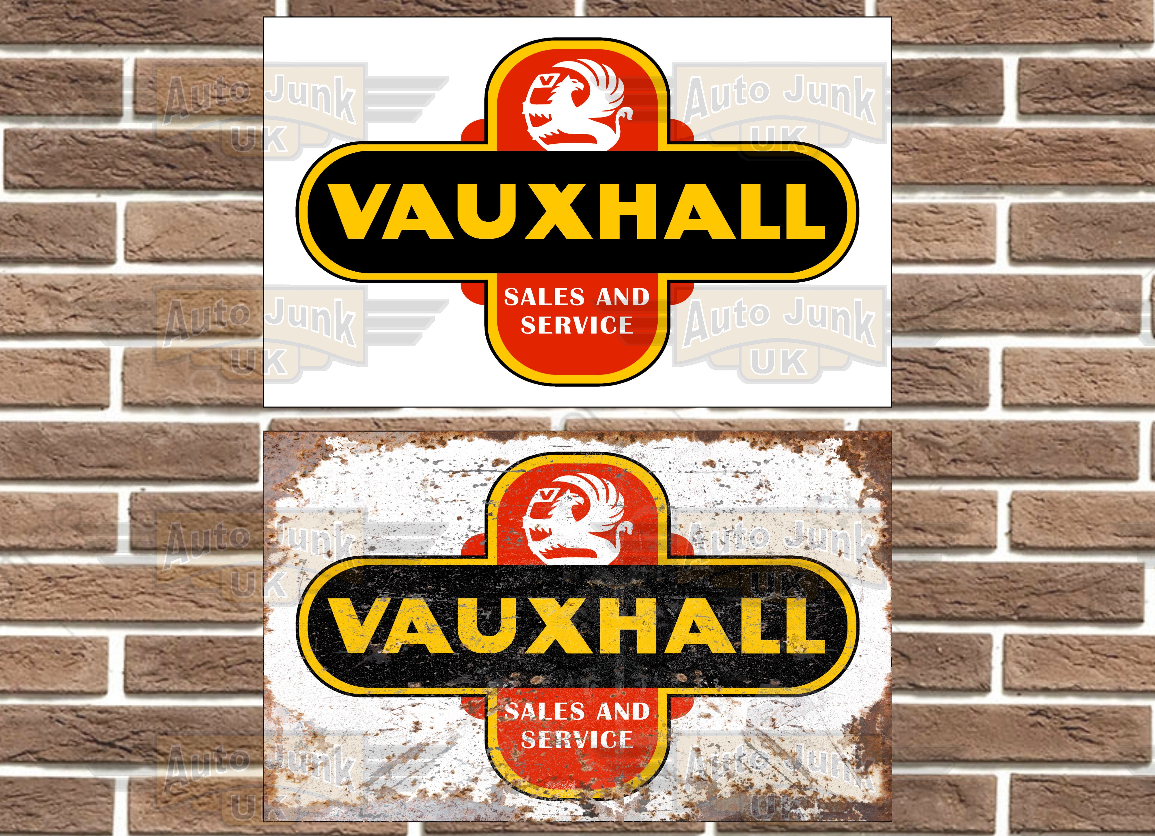 Vauxhall Sales and Service Metal Sign– Auto Junk UK Ltd
