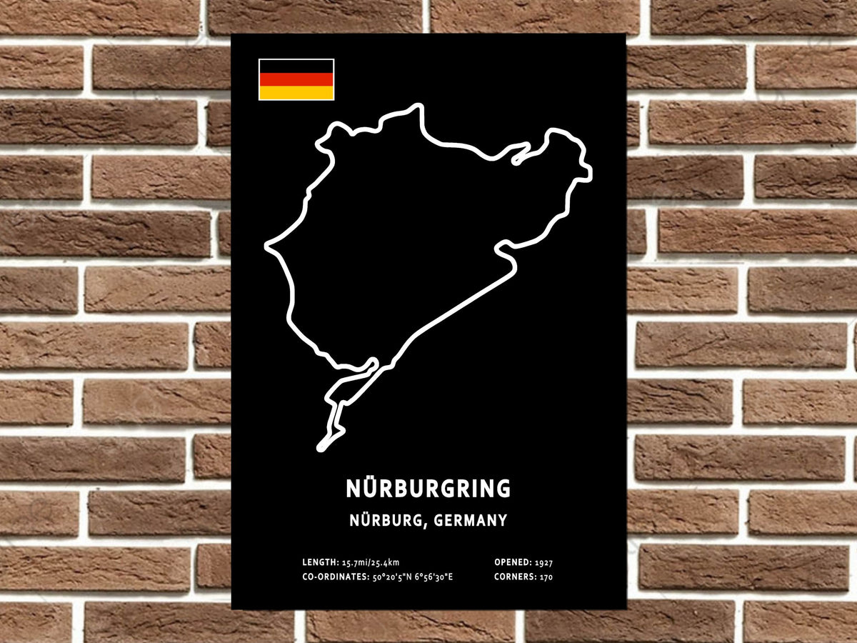 Nurburgring Circuit Layout Metal Sign – Auto Junk UK Ltd