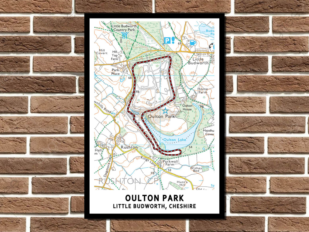 Oulton Park Circuit Map Layout Metal Sign – Auto Junk UK Ltd